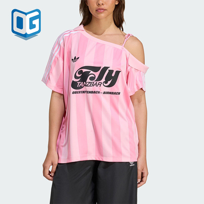 Adidas/阿迪达斯正品三叶草女士露肩经典足球透气训练短袖KD2277