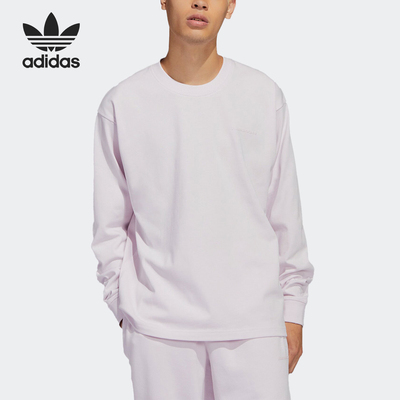 Adidas/阿迪达斯正品三叶草男女同款圆领简约长袖T恤HN3436