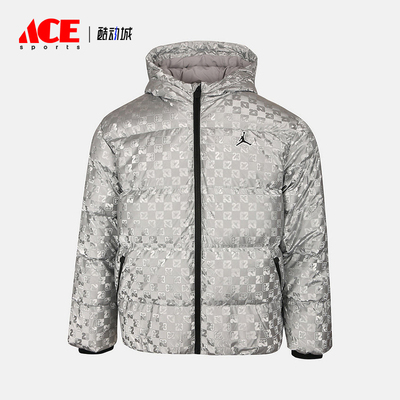 Nike/耐克正品JORDAN新款男女银灰色经典休闲短羽绒服IO6195-095