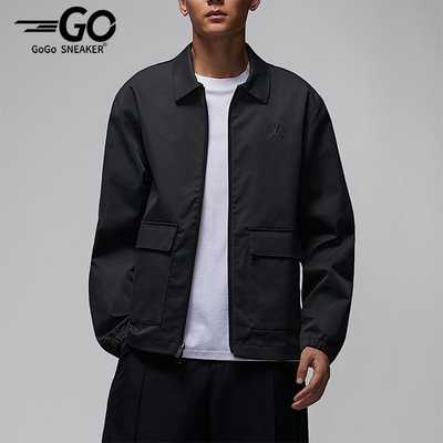 Nike/耐克正品JORDAN男士拉链高尔夫运动刺绣翻领外套HQ8682-010
