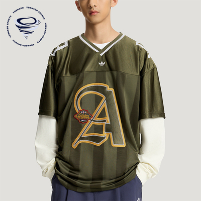 Adidas/阿迪达斯正品三叶草男士透气二合一球衣复古长袖T恤KS5329