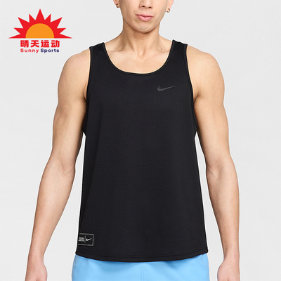 Nike/耐克正品夏季男士休闲针织运动圆领透气背心T恤HV7073-010
