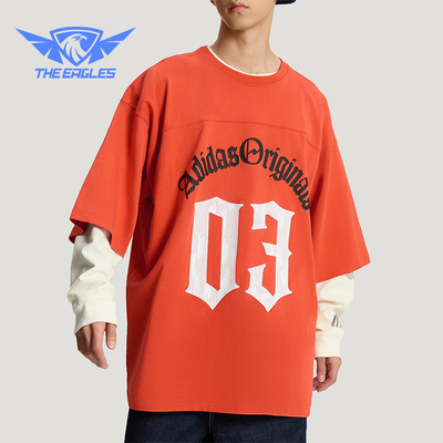 Adidas/阿迪达斯正品三叶草男士亲肤宽松个性时尚印花T恤KR0407