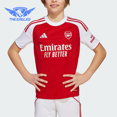 Adidas/阿迪达斯正品HOME JERSEY大童经典足球运动训练短袖JI9533