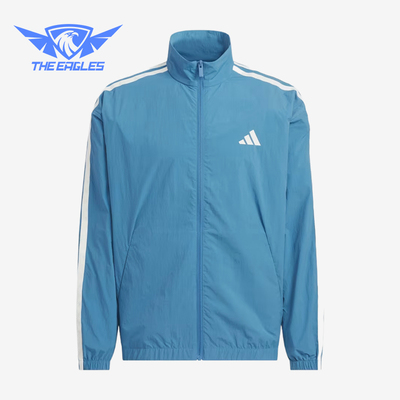 Adidas/阿迪达斯正品长袖夹克男蓝色休闲耐穿经典运动外套KR2522