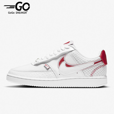 Nike/耐克正品CourtVision1双钩新款女经典白红色板鞋CI7827-100