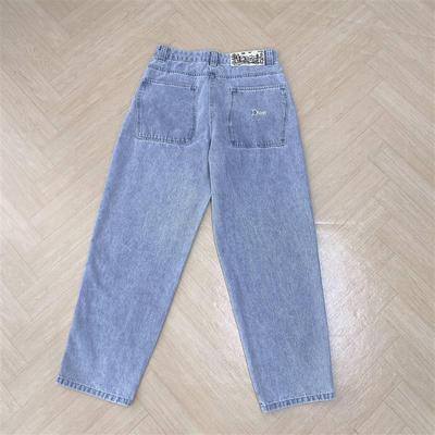 滑板潮Dime BAGGY 直筒潮牌纯棉宽松DENIM PANTS刺绣牛仔长裤外贸