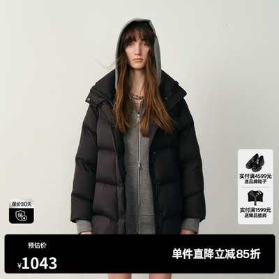 U/TI泡芙云感90白鸭绒羽绒服女简约廓形蓬松外套尤缇2025冬季新款