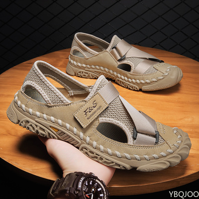 极速Sandals For Men Casuaul Summer Mesh Handmade Slip on Out
