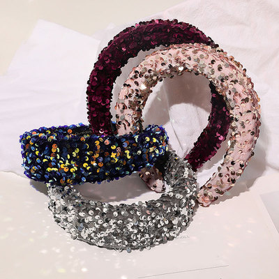 极速Fashcion Full Sequin  Hair Accessories Hairbands Sparkly