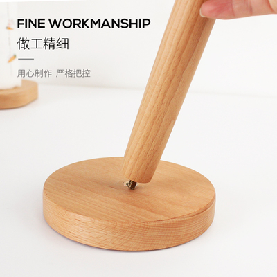 新品榉木纸巾架餐桌厨房用纸保鲜膜E吸油卷纸架卫生间立式纸巾收