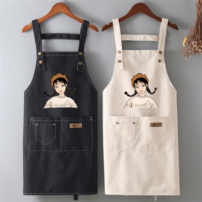 速发大款韩版围裙时ogo印字l尚奶茶店餐厅无袖工作服新人男围腰