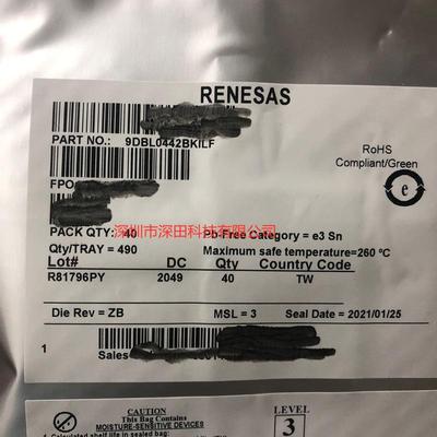 9DBL0442BKILF 封装VFQFPN-32 时钟和计时器IC 时钟缓冲器