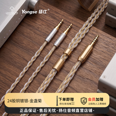扬仕金盏菊单晶铜镀银耳机线