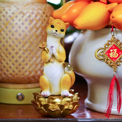 新品黄鼠狼黄大仙真身摆件供桌神像E佛龛禅意招财进宝装饰家用桌