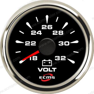 ECH防水螺纹安装多彩背光改装车房车船舶船用指针电压表24V