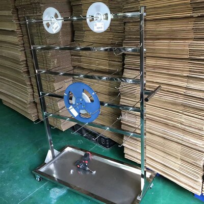 厂家直销不锈钢smt挂料车料盘车防静电物料架贴片机PCB存放车