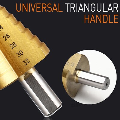 极速3Pcslot gProfessional HSS Steel Large Step Cone Triangul