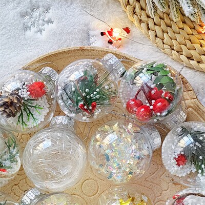 极速ree Decoratioln Clear Baubles Hanging Ornaments Xmas  Na