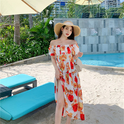 极速Vintage Print French Holiday Style OnLe-word Collar Wrap