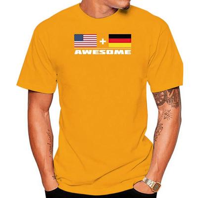 极速American + German = Awesome USA Gand Germany Flags T-Shi