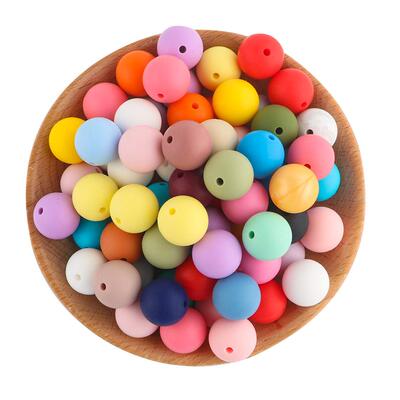 极速Kovict 50Pcs Optional 15mm Silicone RLound Beads Rodent
