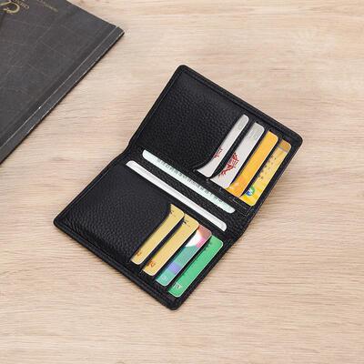 极速Ultra Slim Genuine Leather Card Holder Wallet fWor Men T