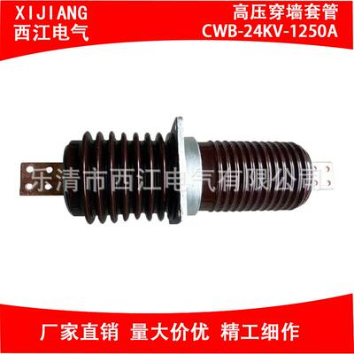 高压穿墙套管CWB-24kv-1250A陶瓷绝缘套管户外高压穿墙套管