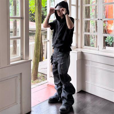 COUPURE[CPE] 木叶原牛双腰弯刀阔腿裤FOLIAGE KENDO BAGGY PANTS