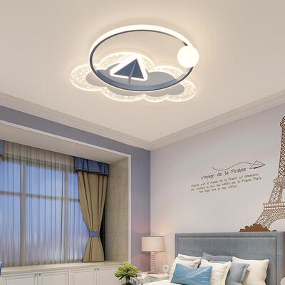 志森灯饰厂直销爆款LED吸顶灯创意云朵粉蓝色女孩房间温馨卧室灯