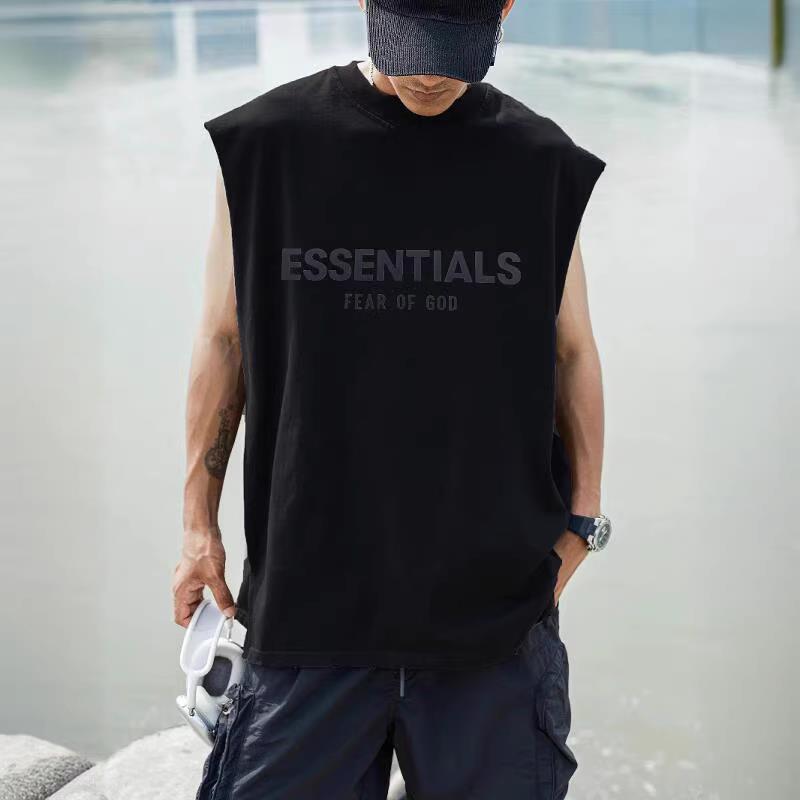FOG MIKI美式小众潮牌ESSENTIALS纯棉宽松背心坎肩T恤男女夏新款