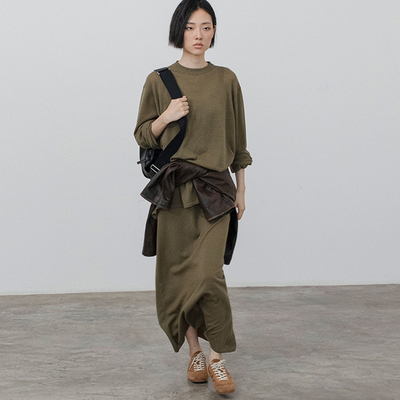 羊毛套头圆领套头衫针织衫女