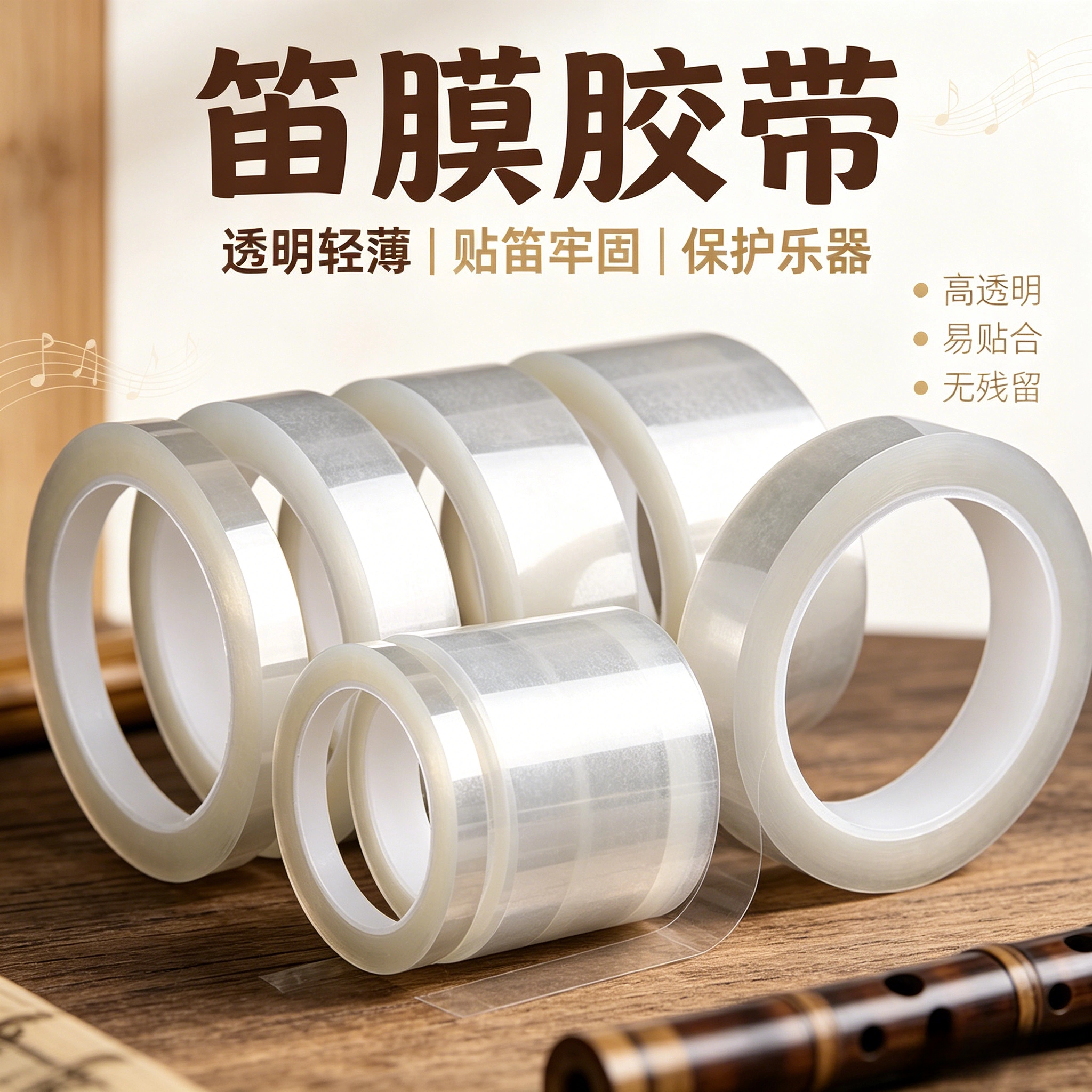 笛膜声乐胶带笛子专用笛膜初学者练习演奏胶带音色自粘乐器配件
