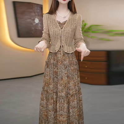 小香风套装连衣裙2026新款女春秋十三行爆款轻奢高级感减龄两件套