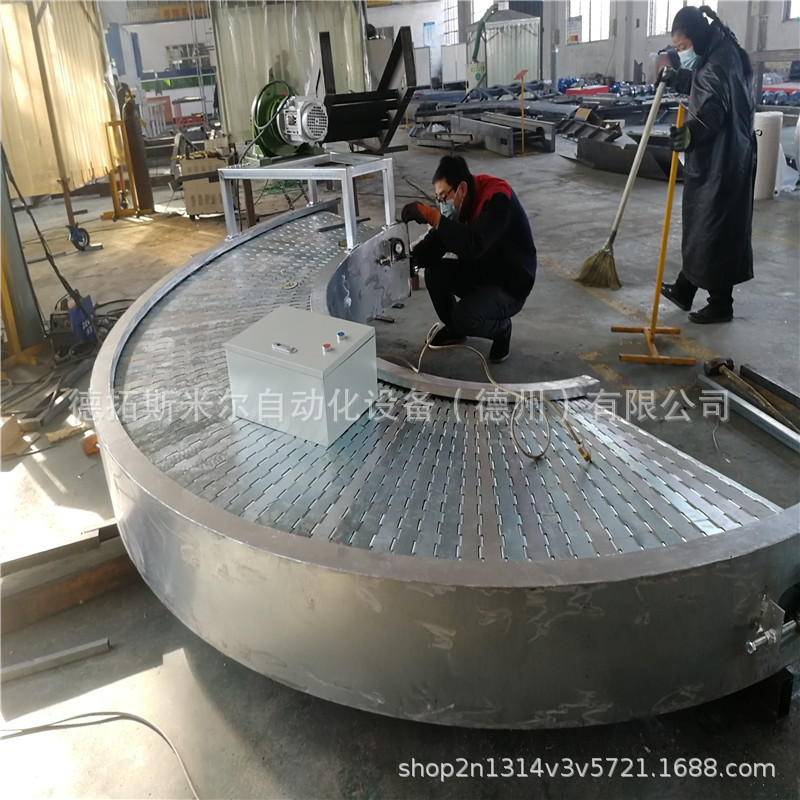 加工不锈钢链板转弯机工厂 食品级冲孔链板转弯流水线传送设备