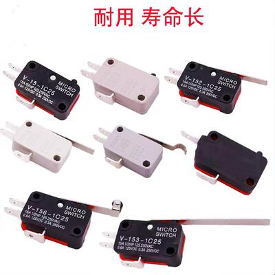 微动开关V-155 152 156-1C25小型行程开关cmv-104d滚轮限位开关