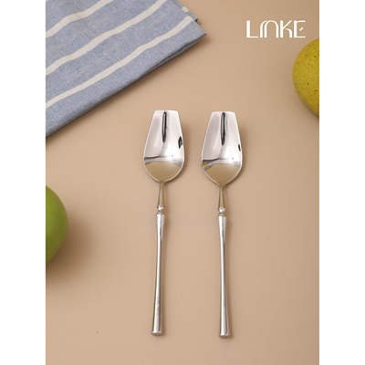 Linke 邻可优雅郁金香小蛮腰餐勺18-10 不锈钢甜品勺家用饭勺食品