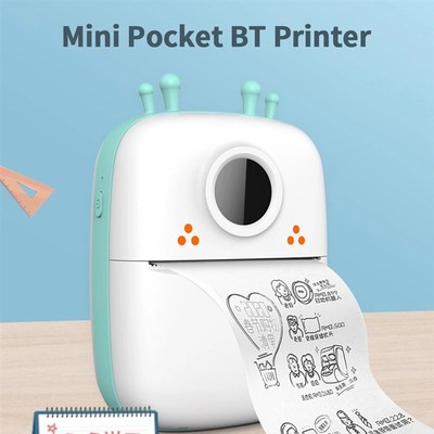 直销Mini Pocket Printer Portable BT Wireless Thermal Printer