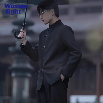 WASSUPFIGHT立领九分新中式衬衫