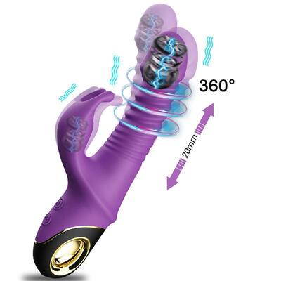2022 New Rabbit Vibrator 360 Automatic Telescopic Rotation