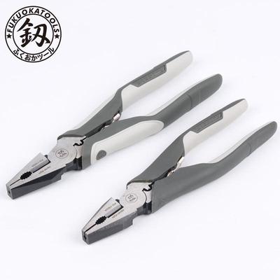 日本福冈钢丝钳老虎钳多功能手钳电工螺丝刀克丝钳子进口德国工具