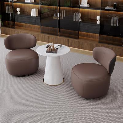 意式客厅阳台可旋转单人沙发椅民宿酒店会所商务洽谈接待休闲桌椅