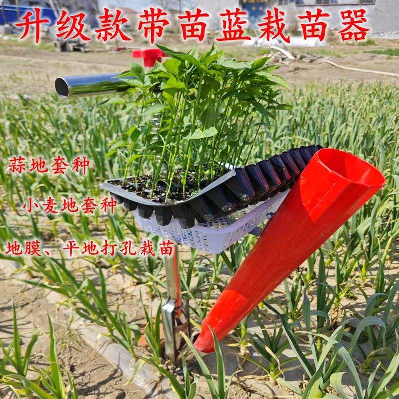 热销辣椒移栽器西瓜蔬菜栽苗神器专用带苗蓝种辣椒打孔移栽机栽苗