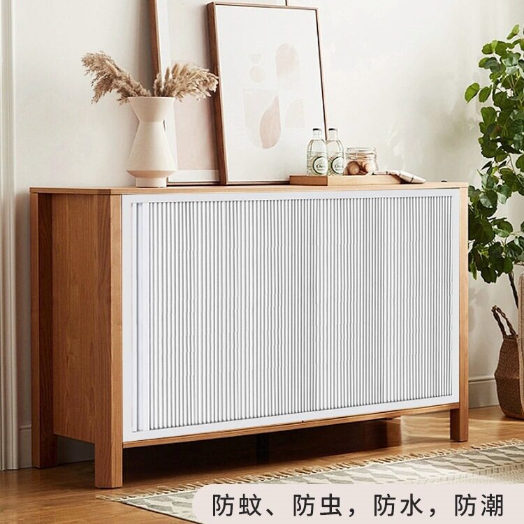 储物架杂物柜类遮挡帘免打孔鞋柜门隐形推拉厨柜门简易伸缩遮丑帘
