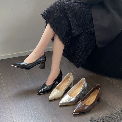 【维也娜老赵专享】SWL6982新款方头粗跟玛丽珍单鞋