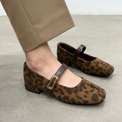 【维也娜老赵专享】AAL7816-06春季高定方头软底软面玛丽珍单鞋