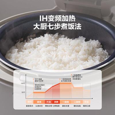 北鼎能IH变电饭煲电RD57313升小鹅黄多功频煮饭锅 分体式IH磁加热