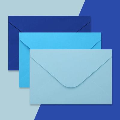 包邮40祇西式三角蓝色海洋系175X125mm婚礼封口贴红包墙贺卡信封