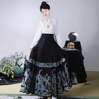 云鹤原创凤凰于飞螺钿新中式马面裙套装日常明制汉服2023新款