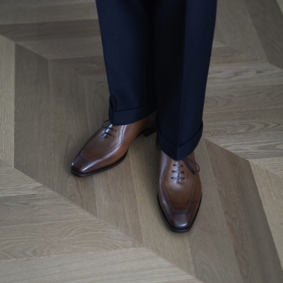 雅生AXEN手工固特异意大利Masoni复古棕擦色TG73 Grendon牛津鞋